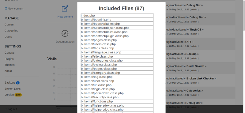 Debug Bar - Plugins - Bludit CMS