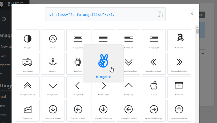 FontAwesome Helper - Plugins - Bludit CMS